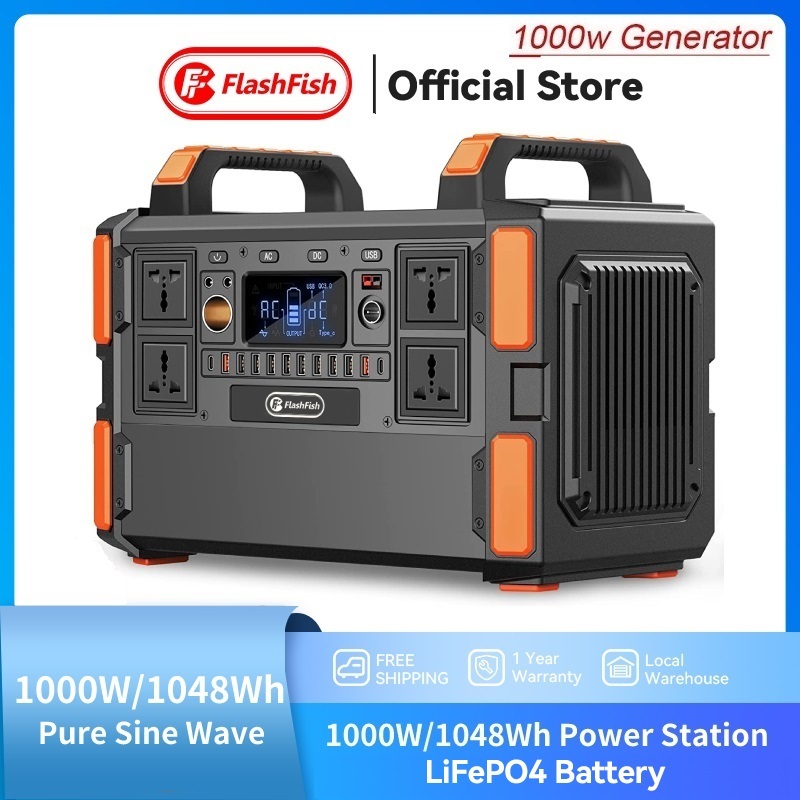 ( 60Hz LiFePO4 1000W Solar Generator)Flashfish Portable Power Station ...