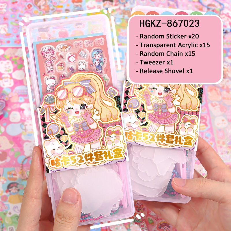 52pcs Guka Material Package Set Sticker Kids Keychain DIY Hand Tools ...