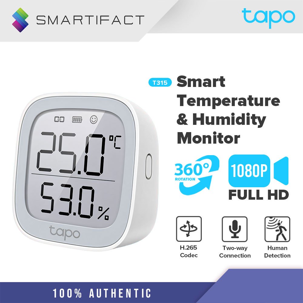 TP-Link Tapo T315 Real-Time Accurate Monitoring Smart Temperature ...