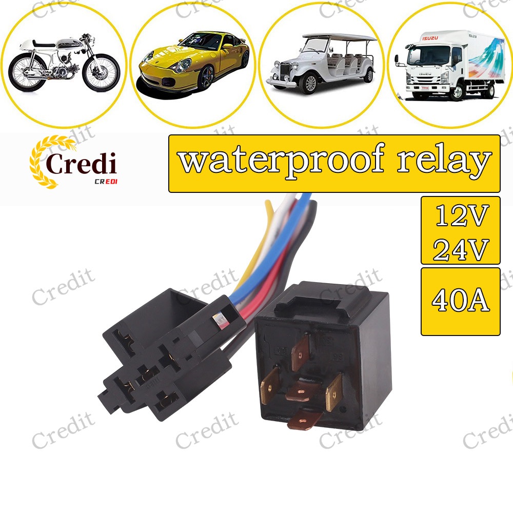 40A 80A 4Pin 5Pin 12V 24V waterproof Car and Motorcycle Relay With ...