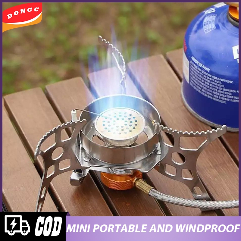 Portable Windproof Camping Butane Stove Mini Gas furnace Outdoor ...