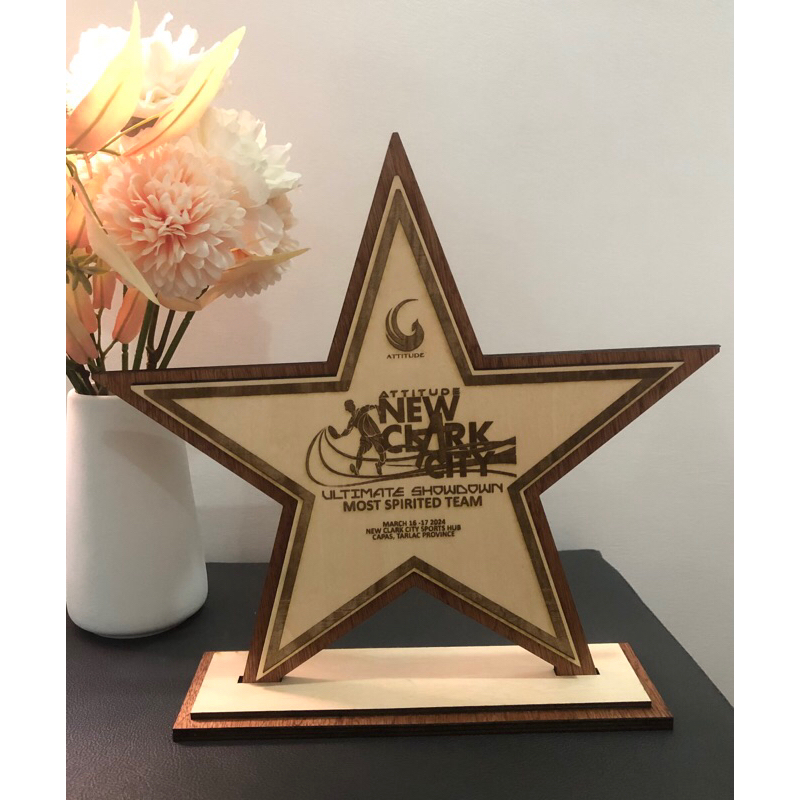 Customized Wooden Trophy | laser cutting and engraving | Shopee Philippines