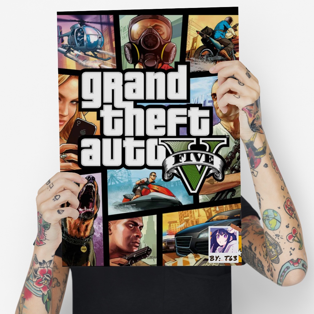 GTA Matte Coated A3 A4 Posters I II III IV V Games Poster Glossy Coated ...