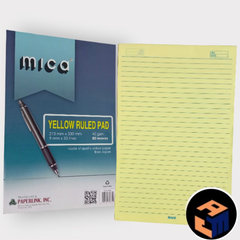 Mica Yellow Ruled Pad 80 Leaves | Shopee Philippines
