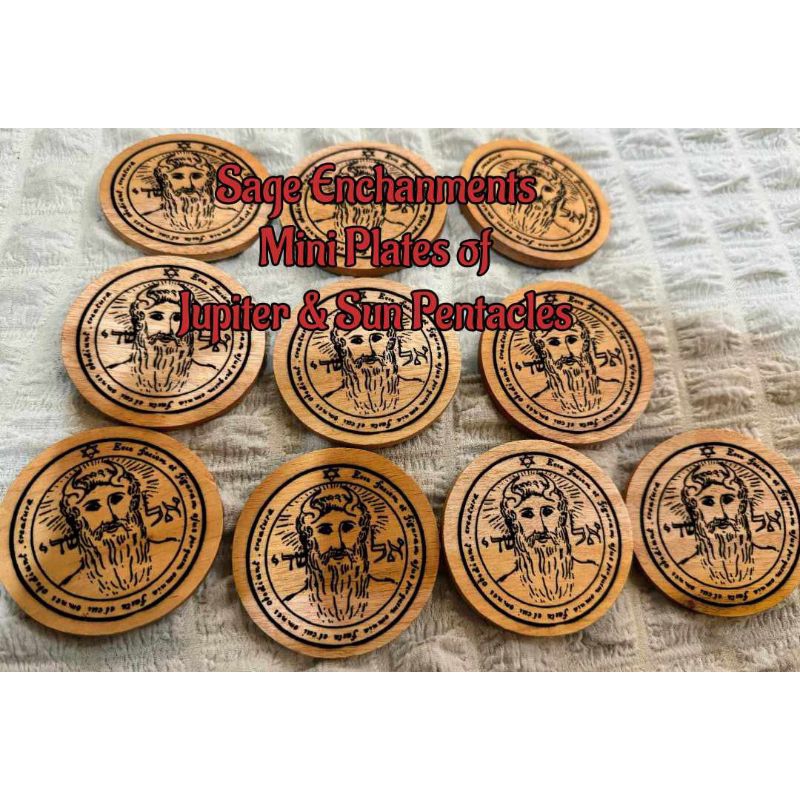 Sage Enchantments Mini Plates of Jupiter and Sun Pentacles | Shopee ...