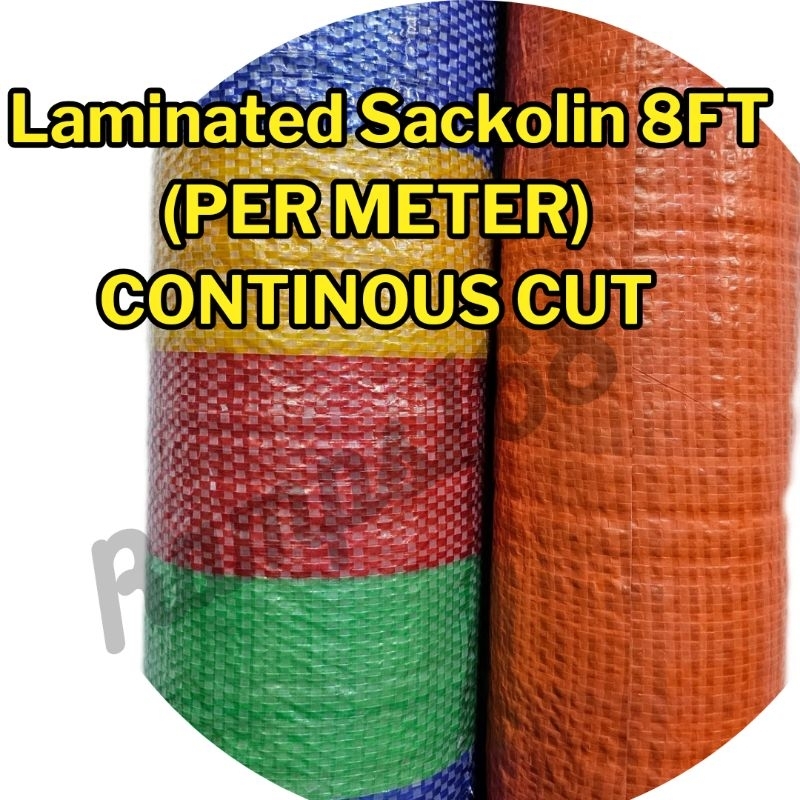 Sakolin Laminated Stripe Blue Orange 8FT (PER METER) Waterproof Sack ...