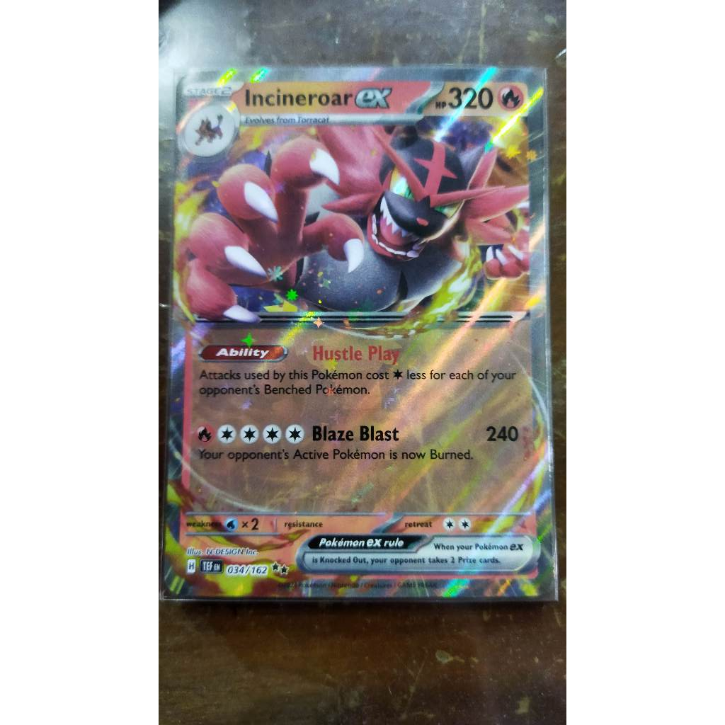 Incineroar ex - 034/162 - Double Rare Pokemon TCG Standard ENG Temporal ...