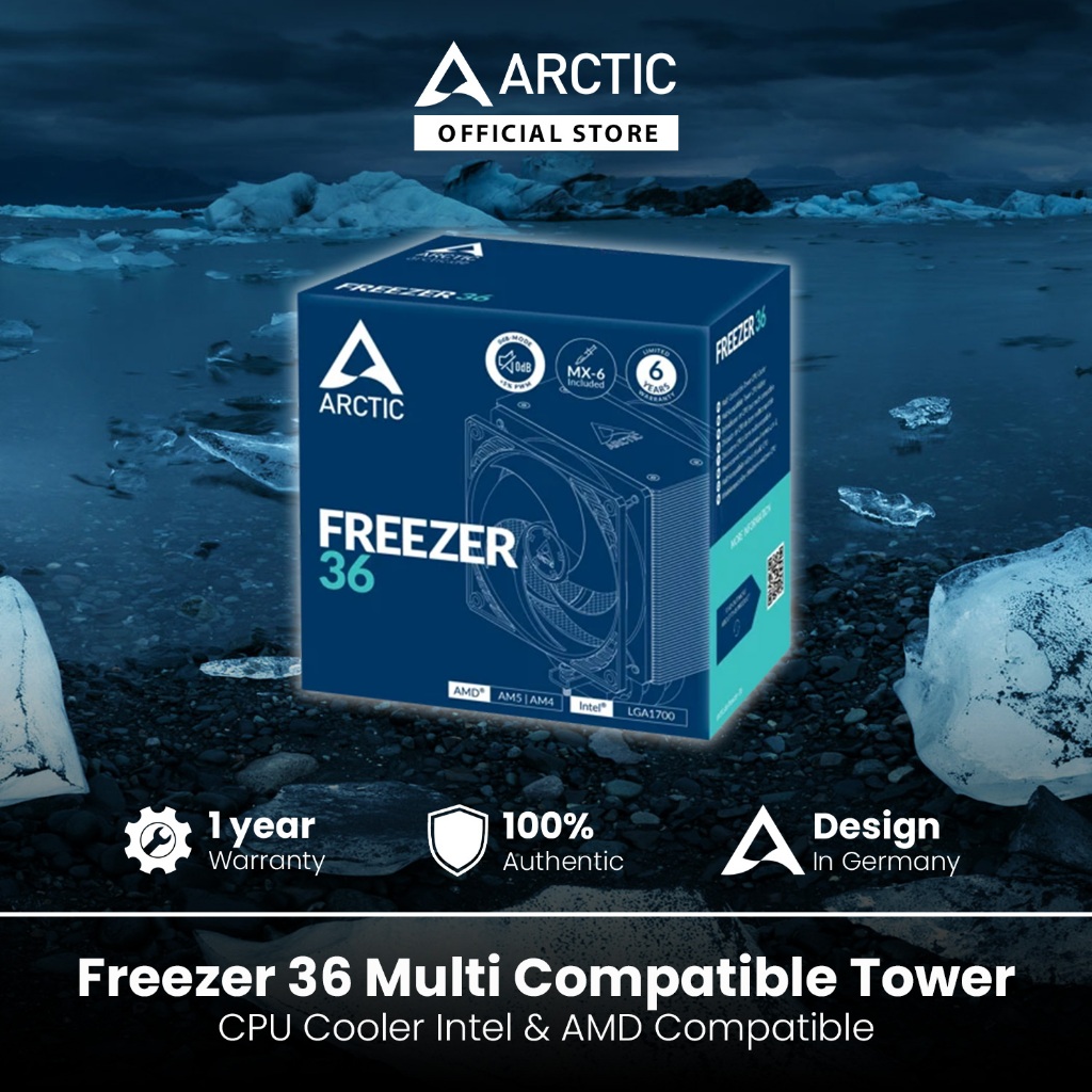 Arctic Freezer 36 Series Multi Compatible Tower CPU Cooler Intel & AMD ...