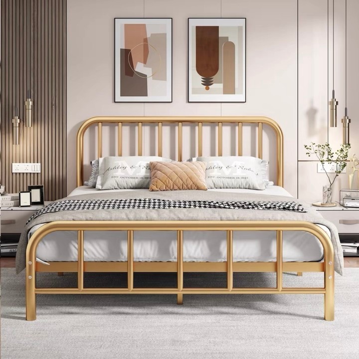 Metal bed frame Iron frame bed Single/double/queen bed High load ...