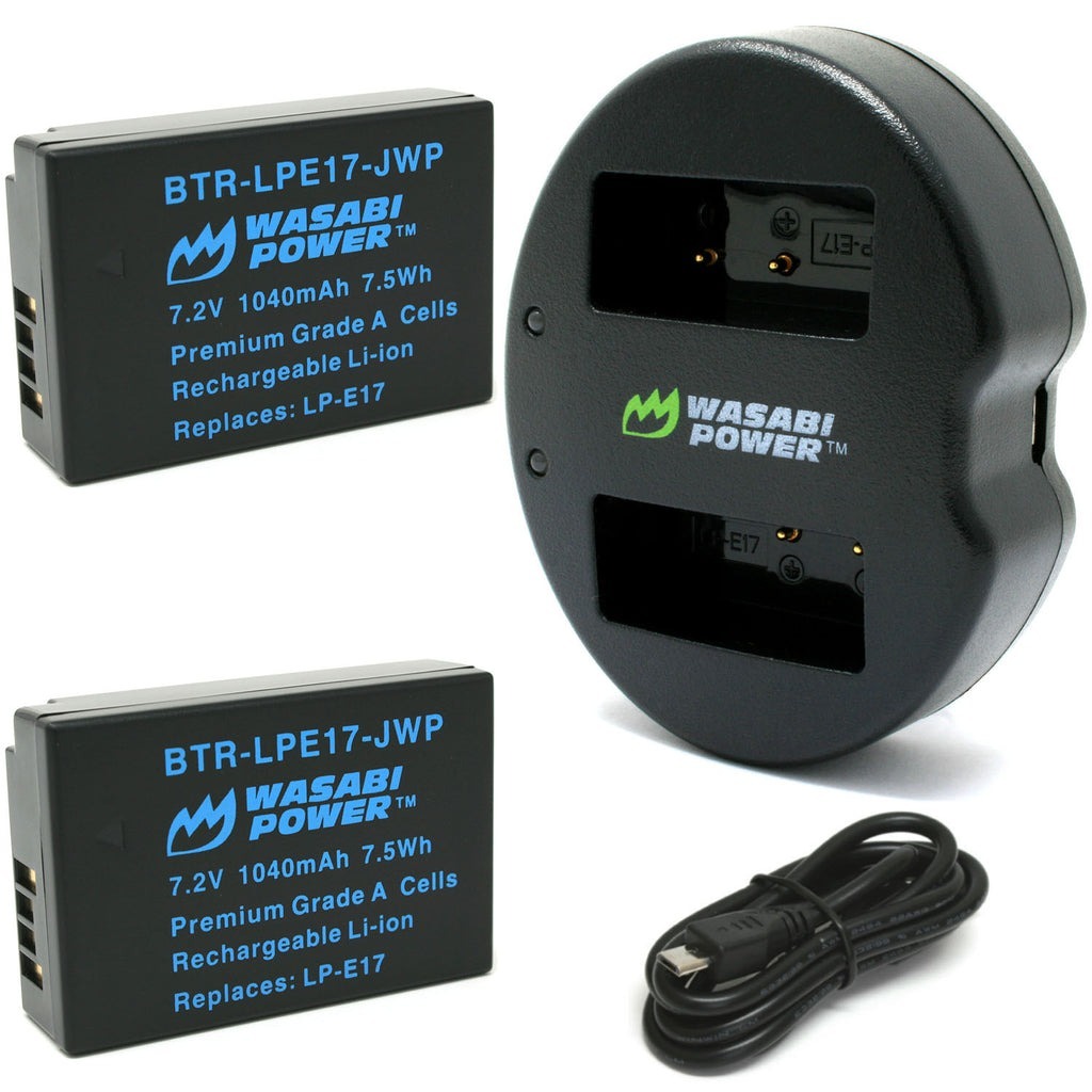 Wasabi Power (2-pack) Canon LP-E17 LPE17 Battery and Dual USB Charger ...
