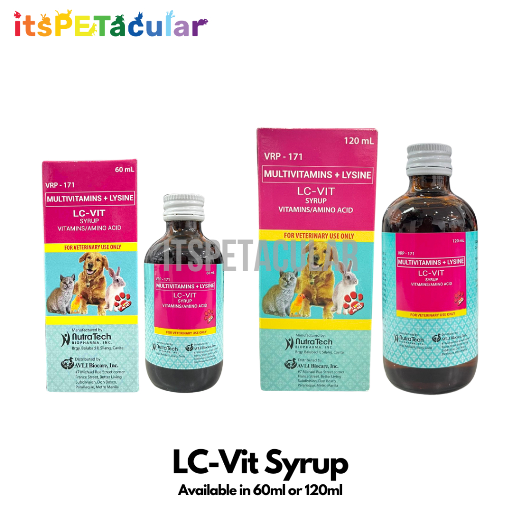 LC-VIT LC VIT Syrup Multivitamins for Dogs & Cats 60ml or 120ml ...