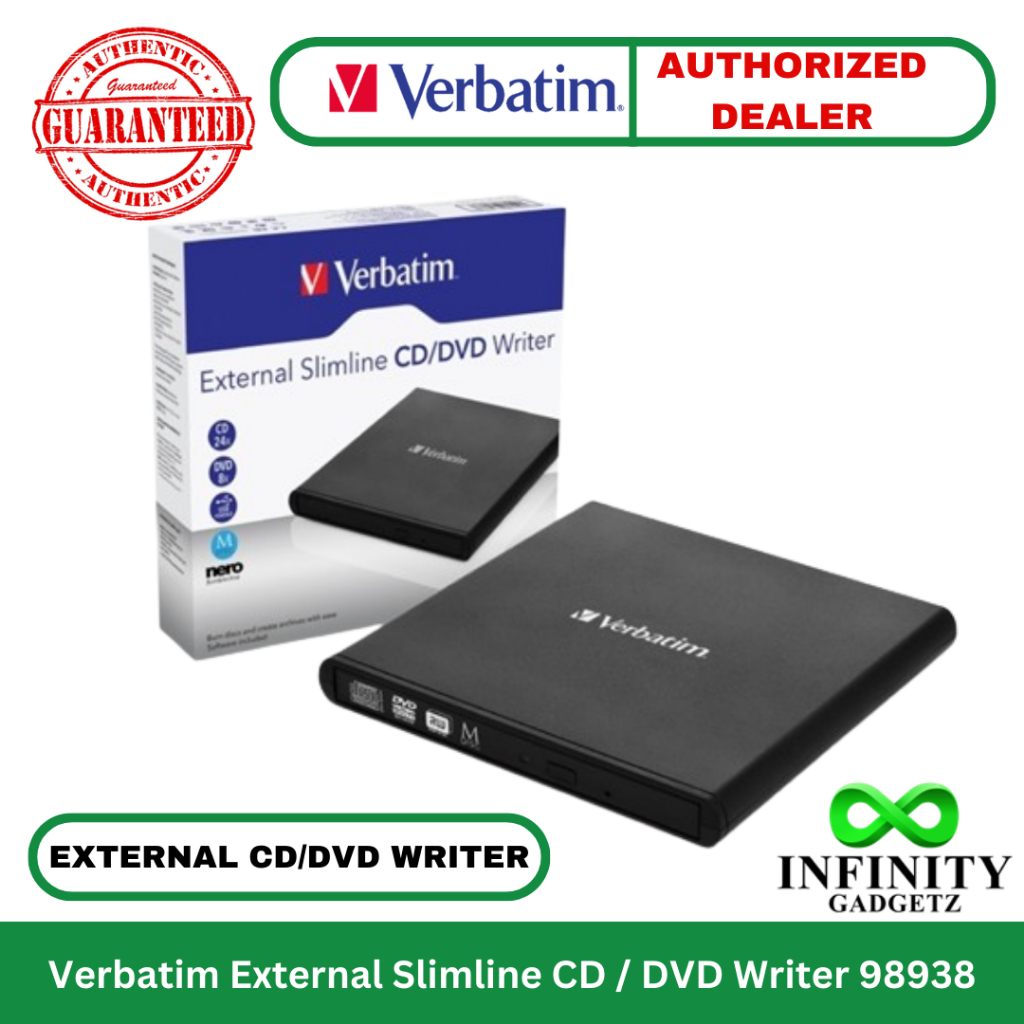 Verbatim External Slimline CD / DVD Writer 66817 | Shopee Philippines
