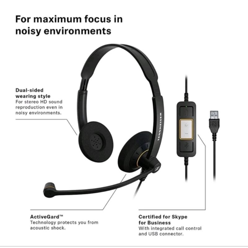 EPOS Sennheiser headset SC60/SC75/SC165 - (used) | Shopee Philippines