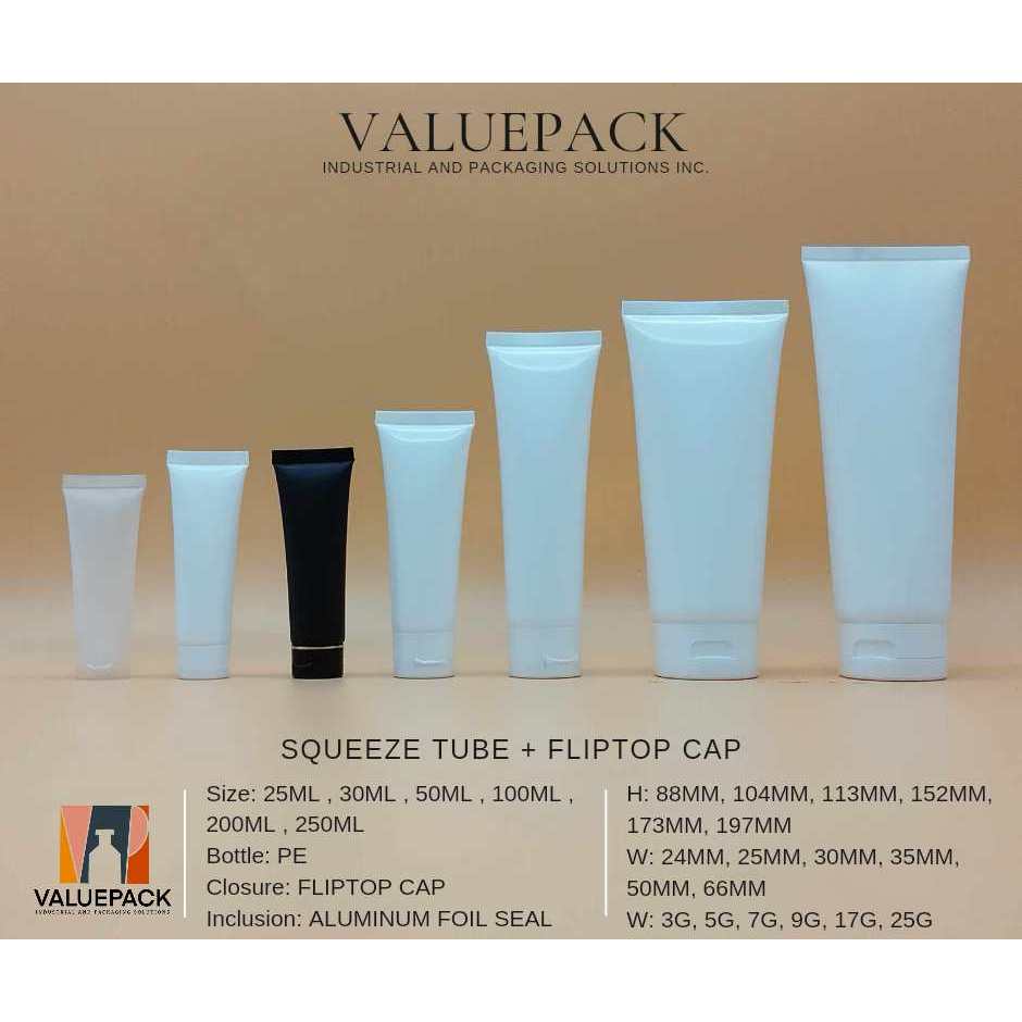 30ML Black and White Squeeze Tube + Fliptop Cap | Shopee Philippines