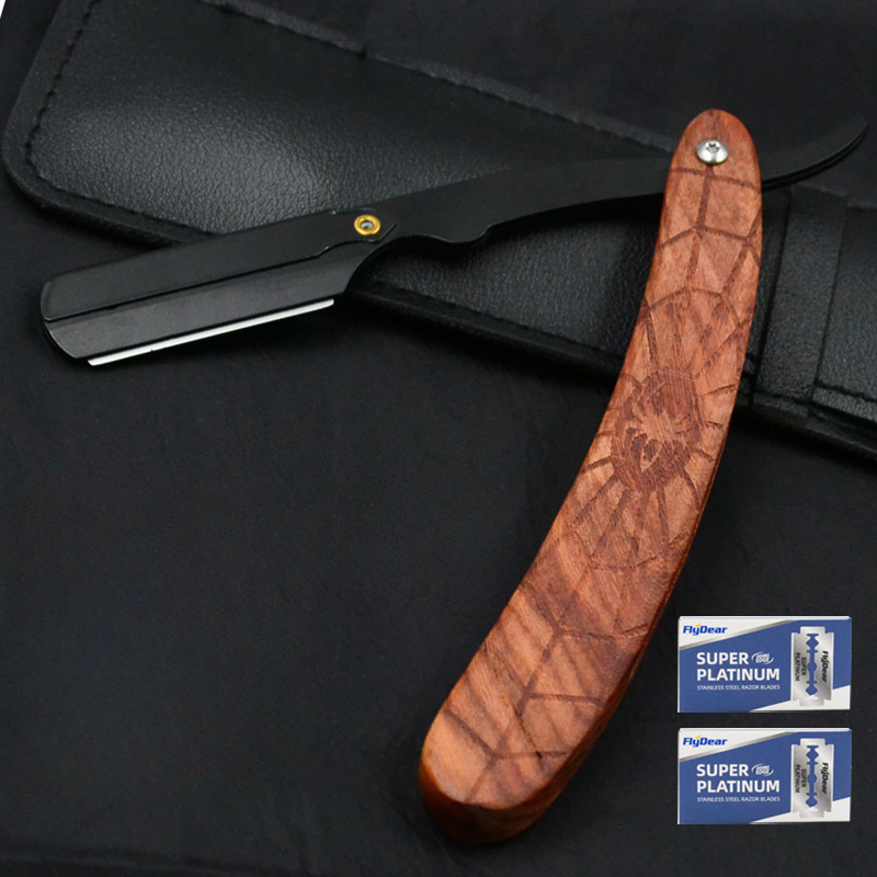 Hardwood & Stainless Steel Professional Barber Razor Beard Razor with ...