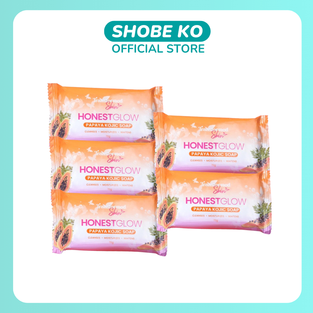 SHOBE KO Honest Glow 5pcs Kojic Papaya Soap 70g | Shopee Philippines