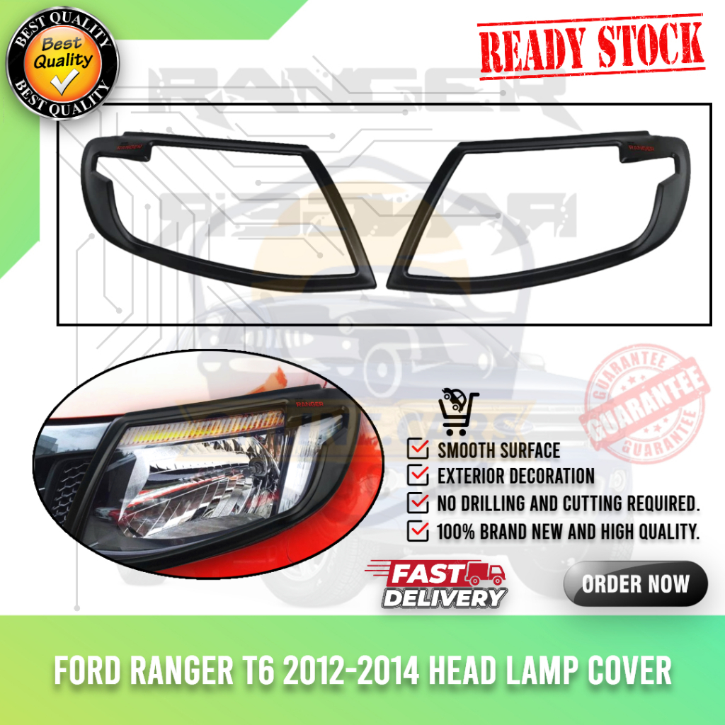 OC - FORD RANGER T6 2012-2014 HEAD LAMP COVER (10225) | Shopee Philippines