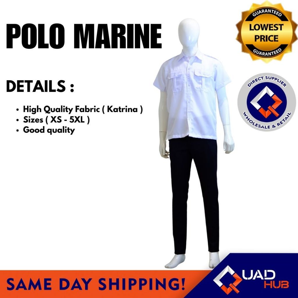 POLO MARINE Uniform - White High Quality | Shopee Philippines