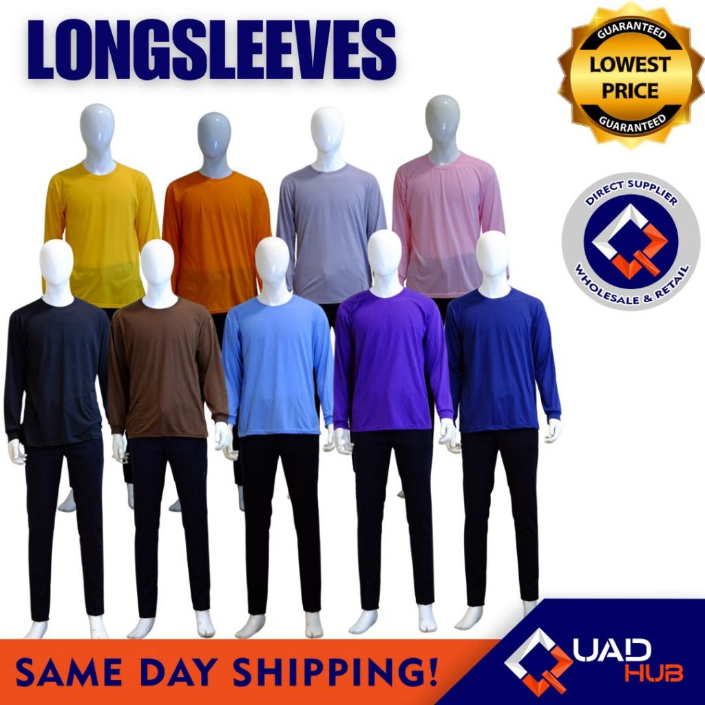 Plain Longsleeve Uni Sex Assorted Color Palette 1 Shopee Philippines