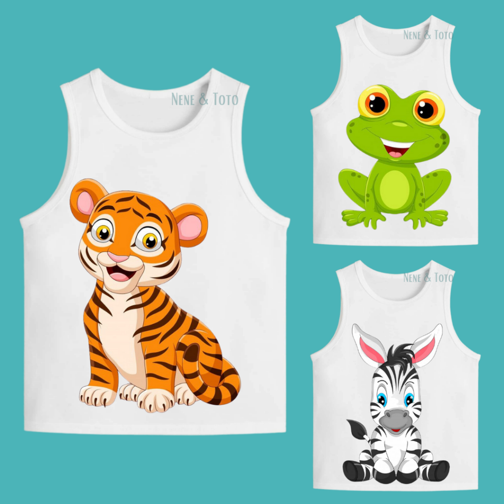 NENE & TOTO 1 PC Kids White Sando Shirts Tops for Boys Clothes Wild ...