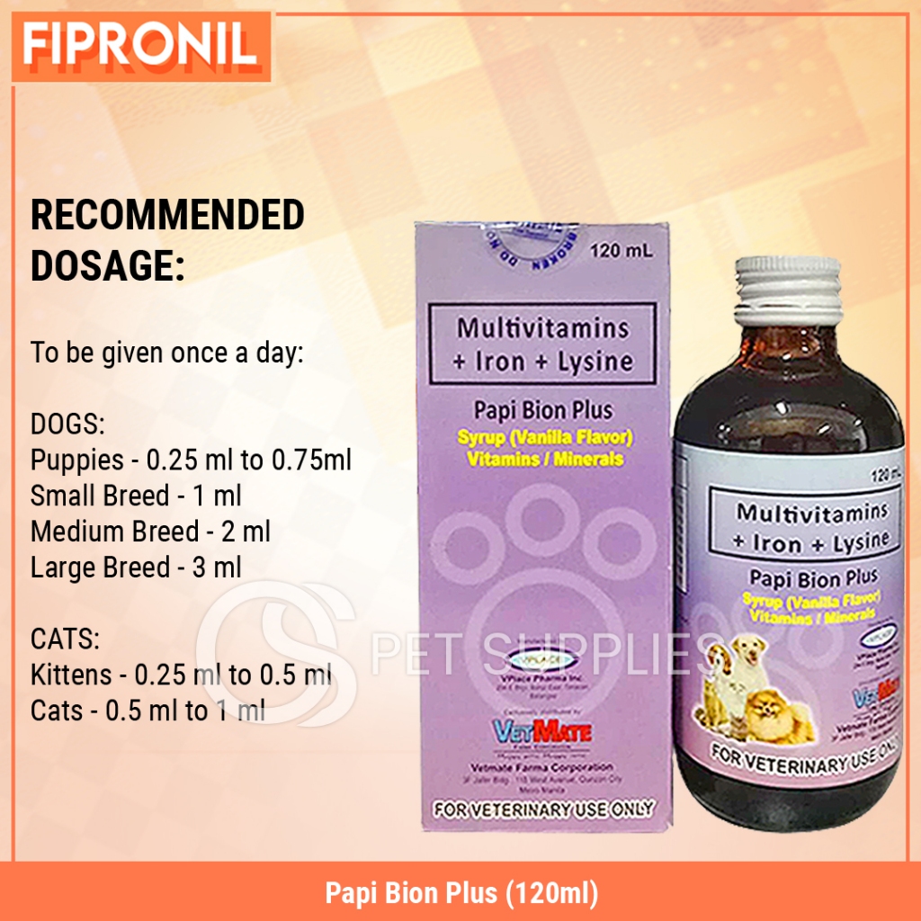 FPR-Papi Bion Plus Syrup Multivitamins+Iron+Lysine Vanilla Flavor ...