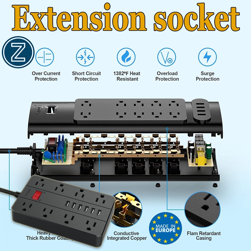 Popular Us Power Socket Extension With Usb Ports Jacks Universal Power Strip Cord Charger