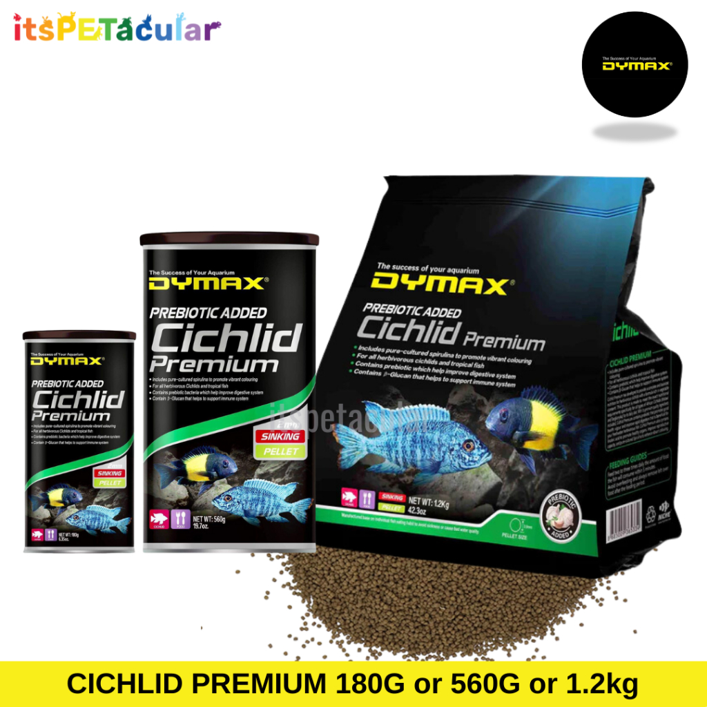 Dymax Cichlid Premium Sinking Pellets Fish Food 180g / 560g / 1.2kg | Shopee Philippines