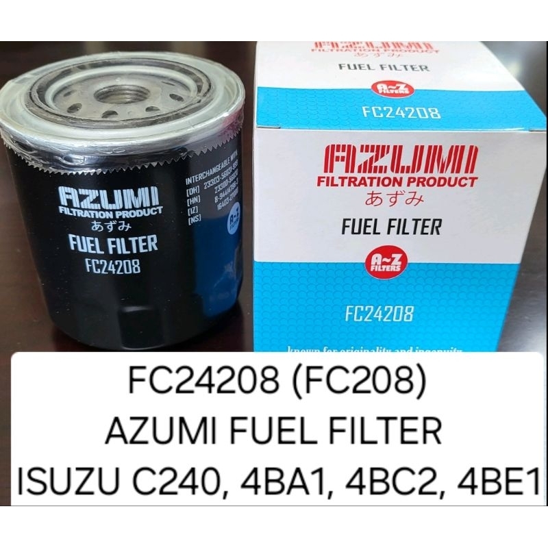 Fuel Filter Isuzu C240, 4BA1, 4BC2, 4BE1 (FC-208) AZUMI (MADE IN JAPAN ...