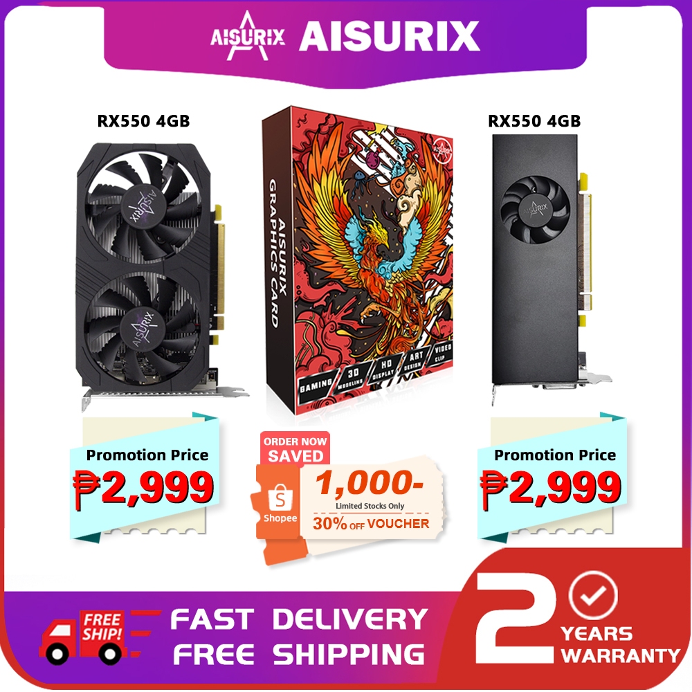 AISURIX RX550 4G New Graphics Card GDDR5 128Bit Computer HD Game GPU ...