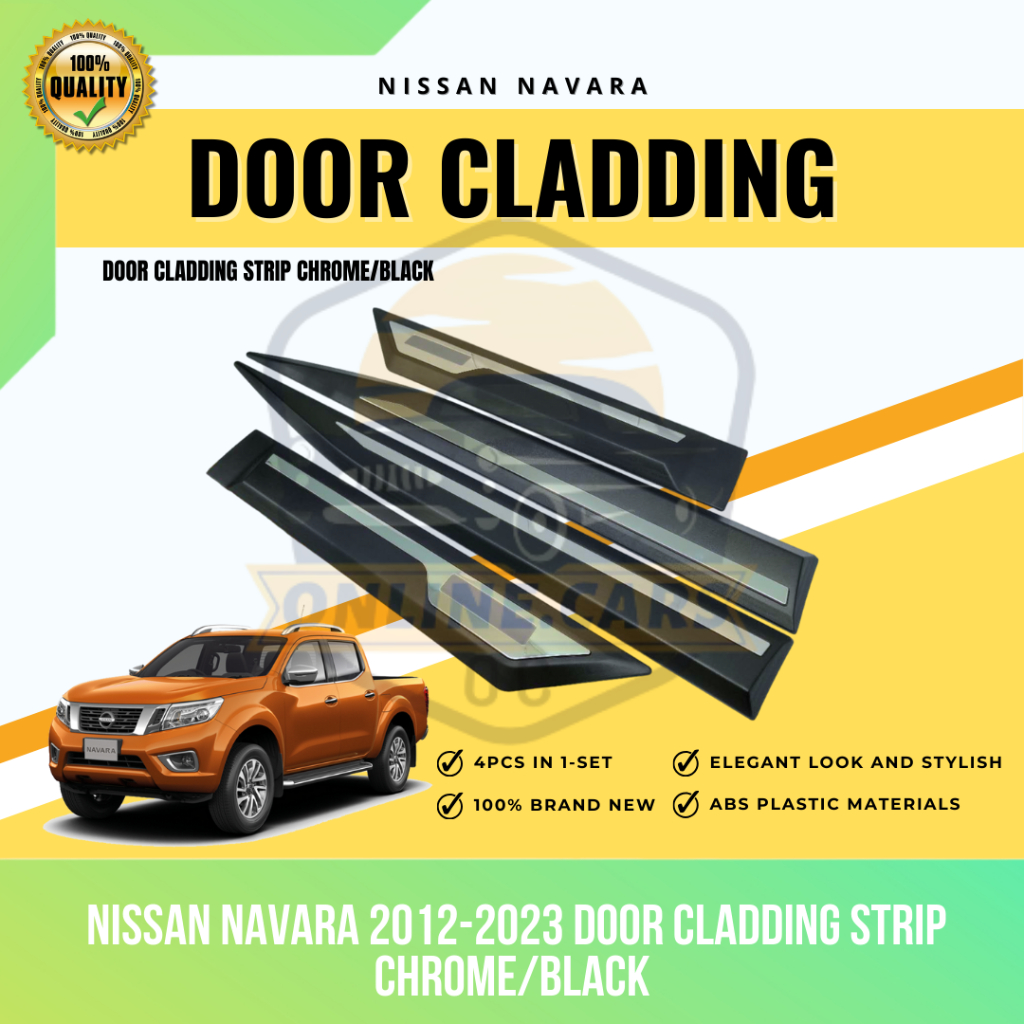 OC - NISSAN NAVARA 2012-2023 DOOR CLADDING STRIP CHROME/BLACK (10800 ...