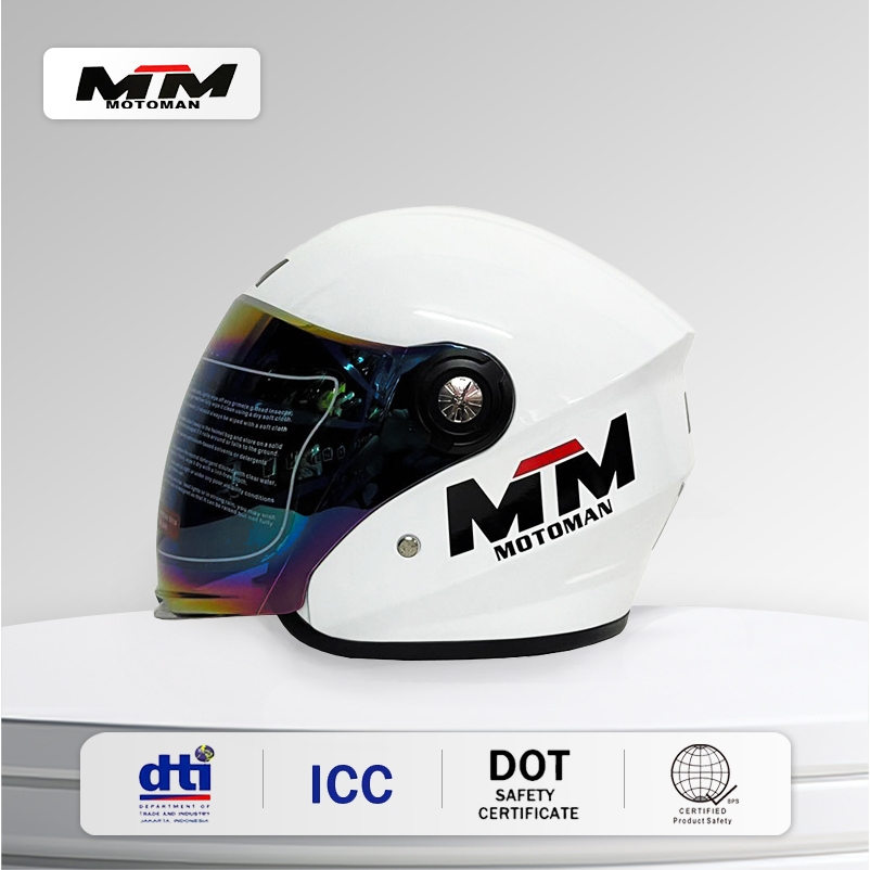MTM Half Face helmet Motorcycle RAINBOW VISOR Anti glare UV rays Helmets MOTOMAN | Shopee ...