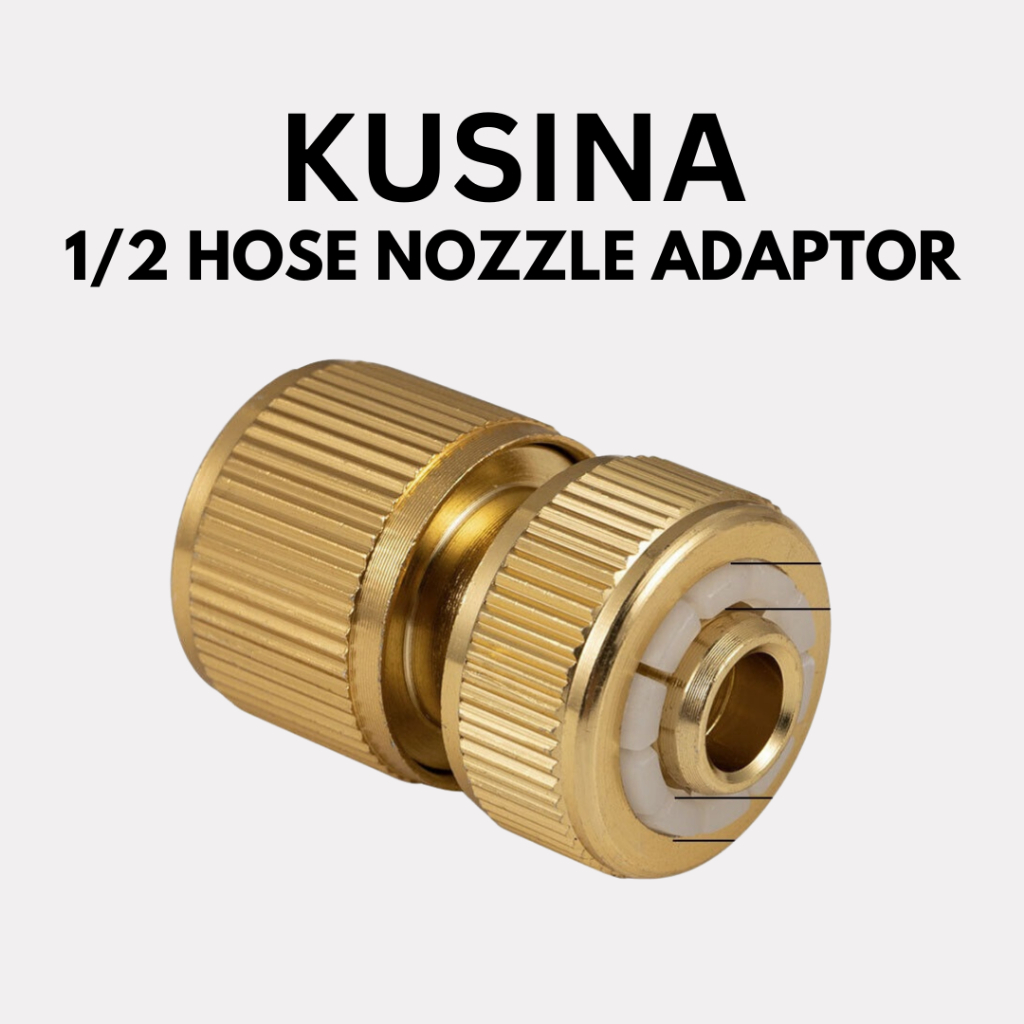 1/2 Hose Nozzle Adaptor Brass Faucet Connector Garden Lawn Water Hose ...