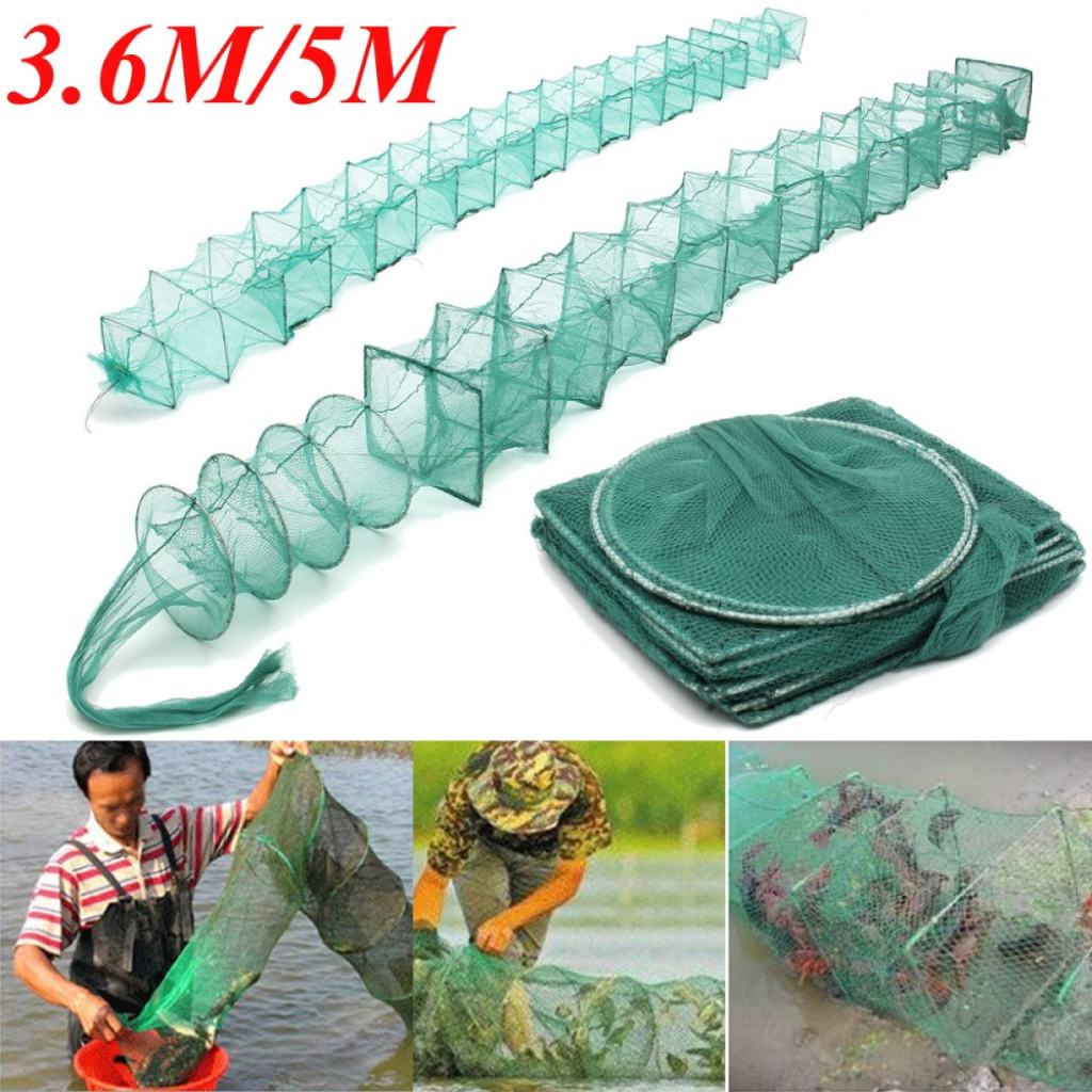 3.6M/5M / Crayfish Lobster Catcher Live Trap Fish Net Eel Prawn Shrimp ...