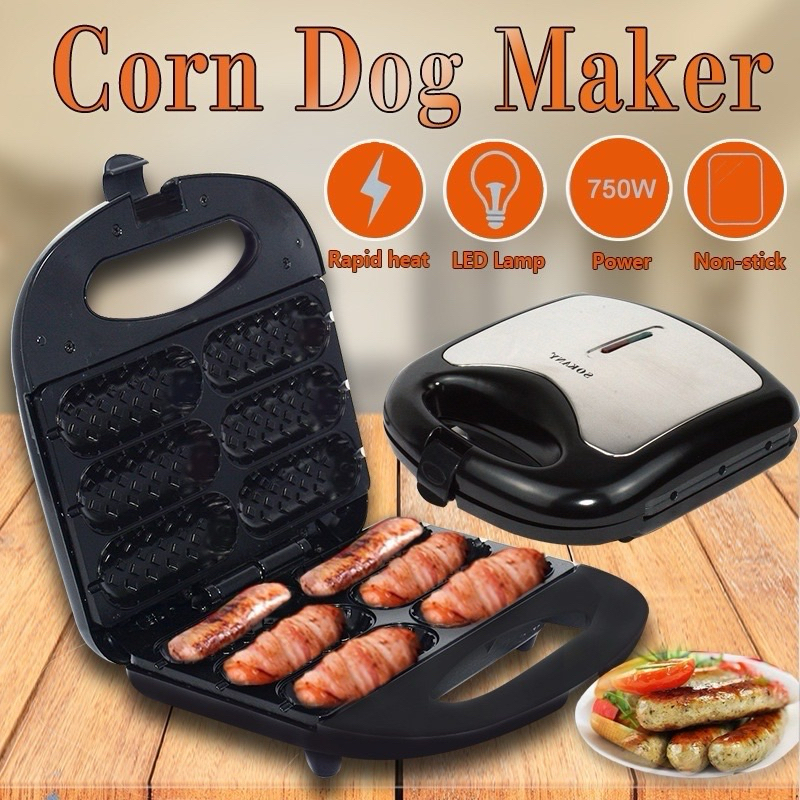 Electric Hot Dog Waffle Maker Ham and Sausage Home Roaster Pan Easy ...