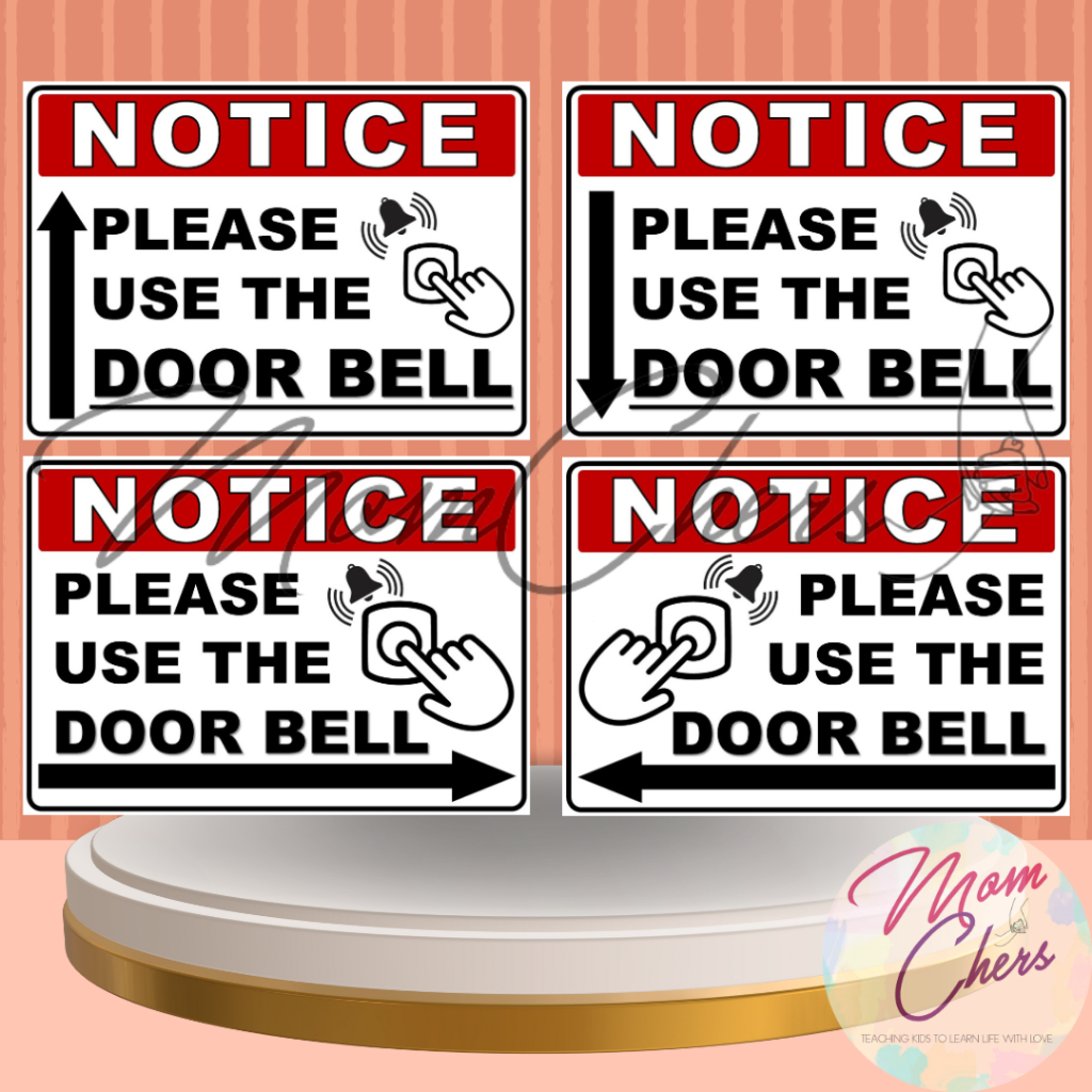LAMINATED SIGNAGE PLEASE USE THE DOOR BELL 250mic | Shopee Philippines