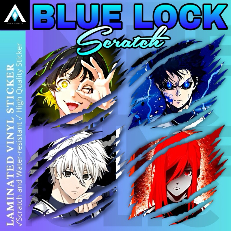 BLUE LOCK ANIME SCRATCH LAMINATED VINYL STICKERS. ANIMEHOLIC | Shopee ...