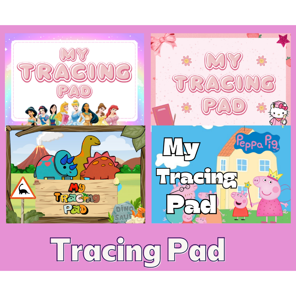 TRACING PAD FOR KIDS / Name / Alphabet / Numbers / 10 designs / 30 ...