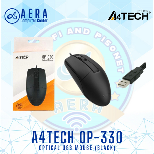 A4Tech OP-330 Optical USB Mouse (Black) | Shopee Philippines