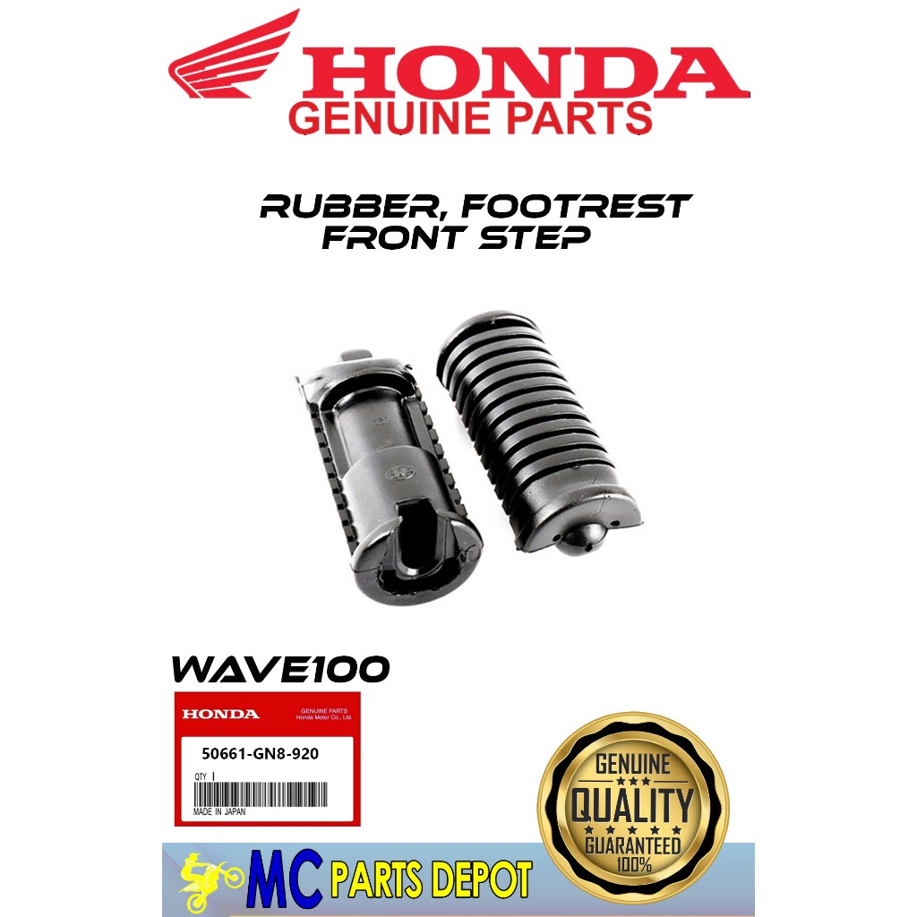 HONDA GENUINE RUBBER, FOOTREST FRONT STEP FOR WAVE 100 ( 50661-GN8-920 ...