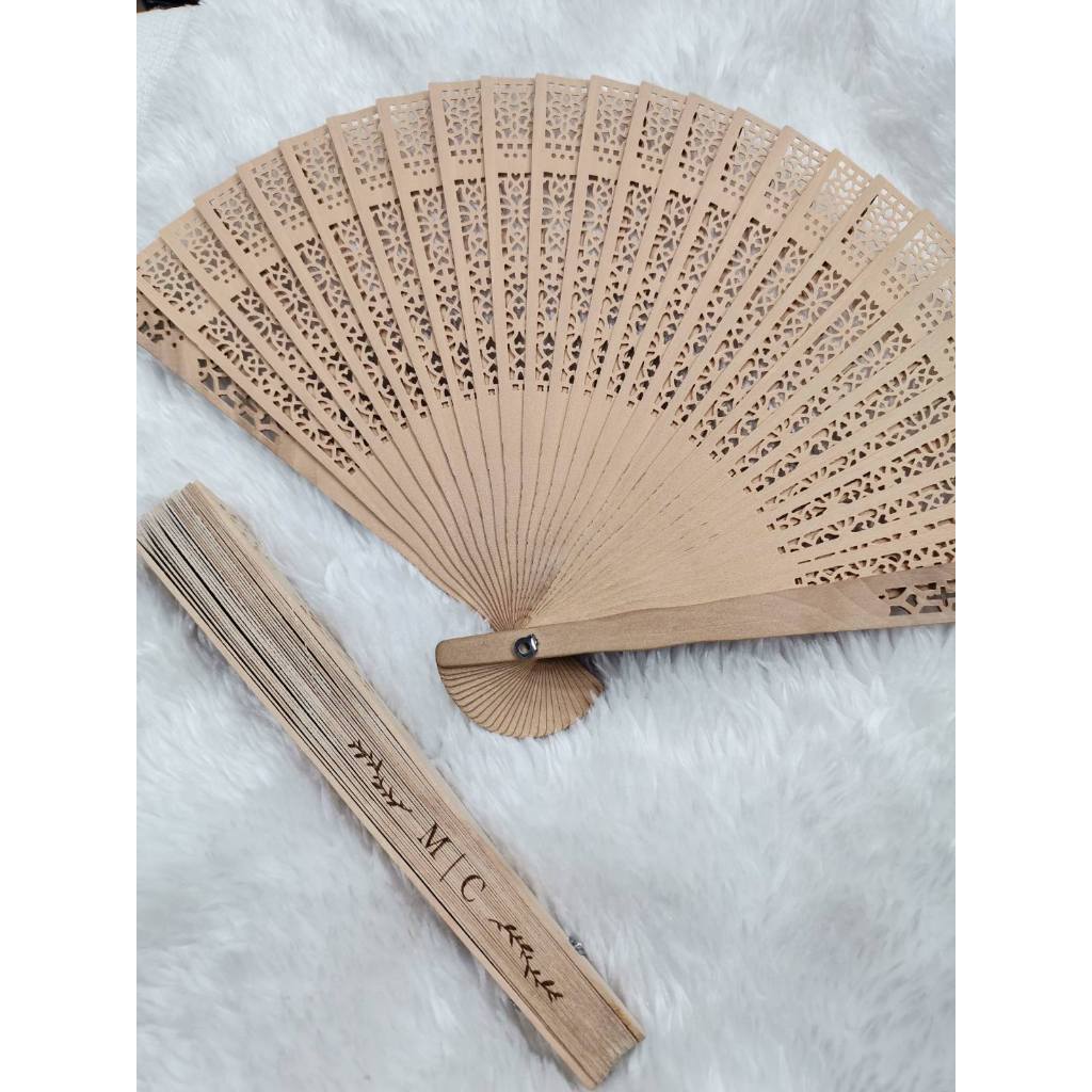 Vintage Wooden Folding Fan - Laser Engraved Personalized - Handfan ...