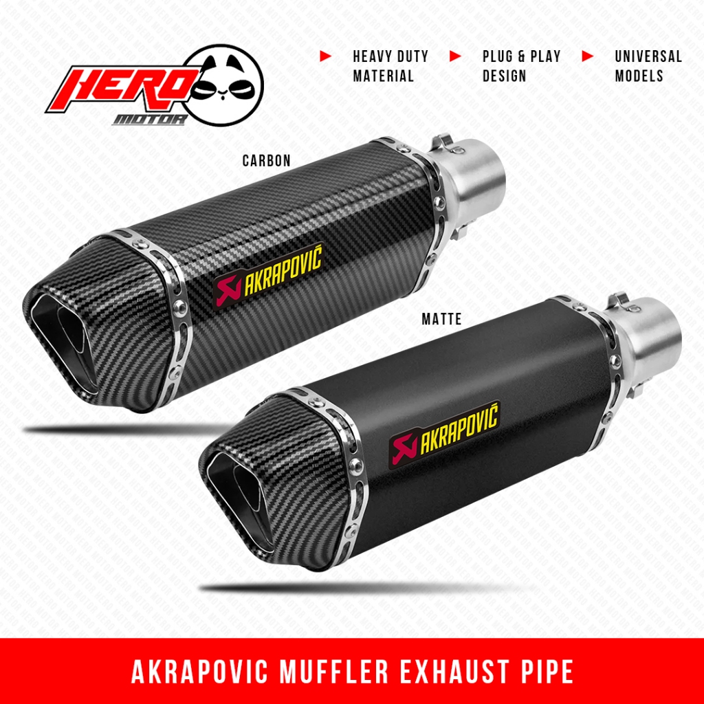 Akrapovic Universal Motorcycle Muffler Exhaust Black | Shopee Philippines