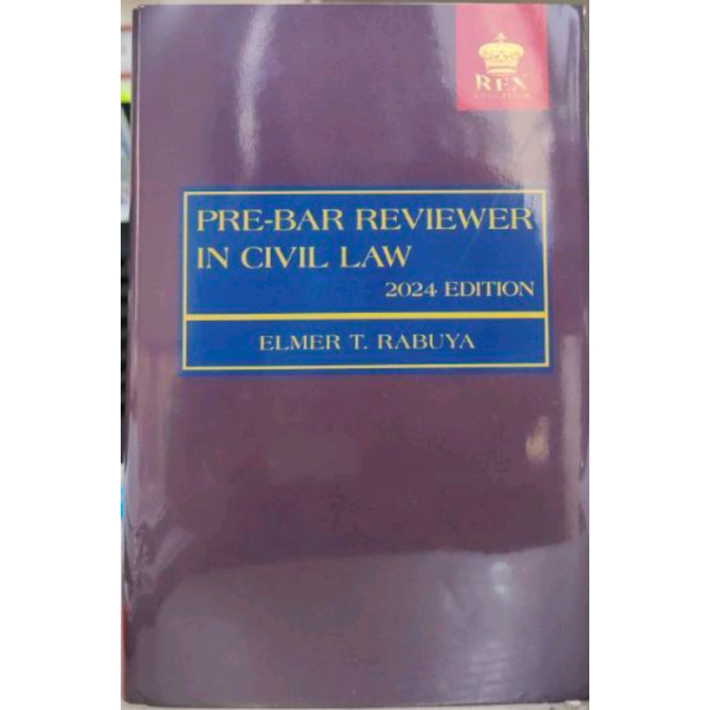 RABUYA-PRE-BAR REVIEWER IN CIVIL LAW 2024 (CLOTHBOUND) | Shopee Philippines