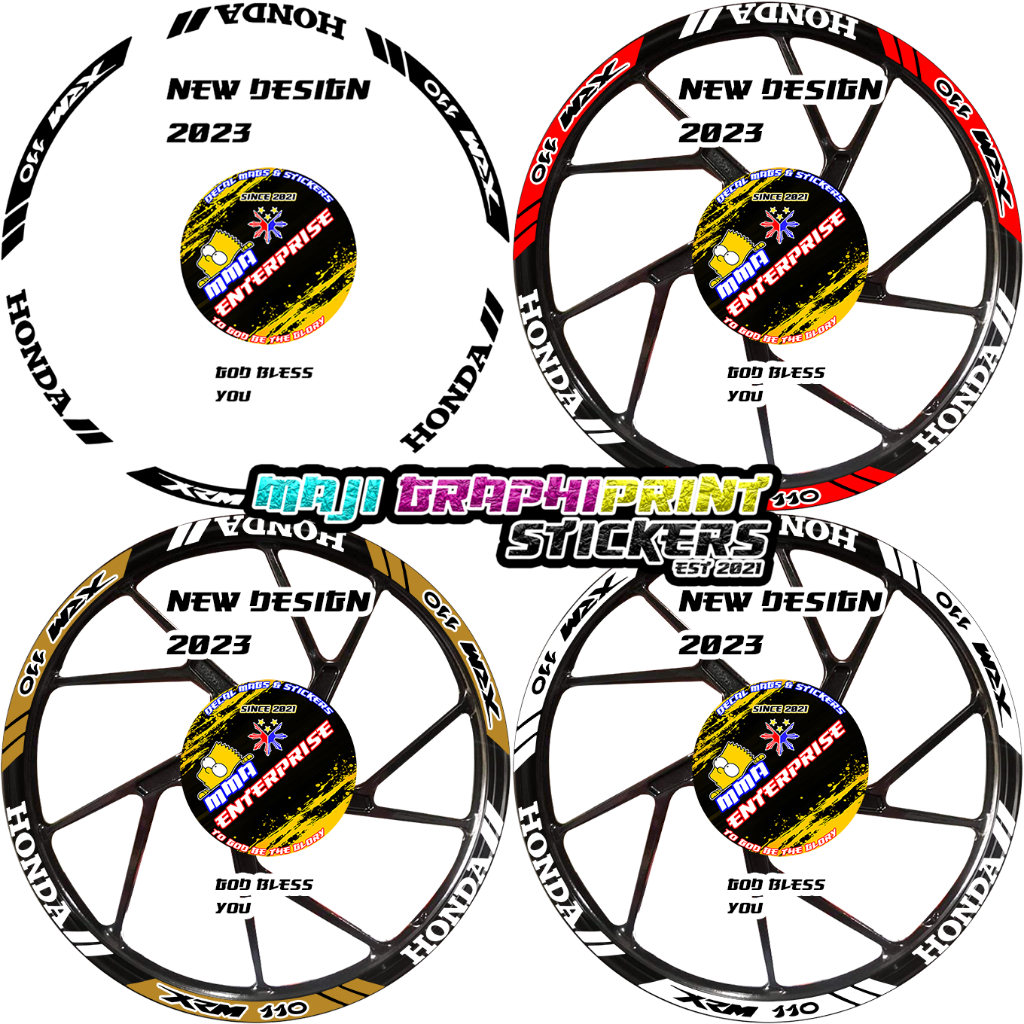 Honda XRM 110 New Design Decal Mag Sticker Printed - 2 SET FRONT AND ...