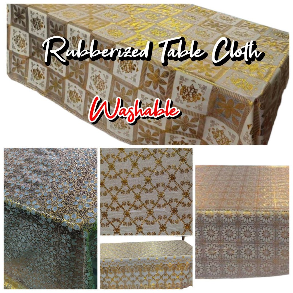 MANTEL RUBBERIZED TABLECLOTH WATERPROOF TABLE COVER (SOLD PER YARD ...
