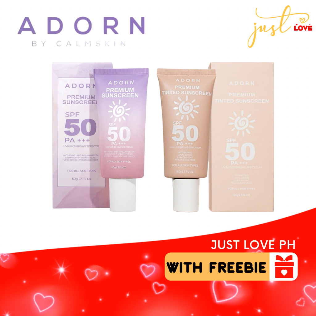 Adorn Premium Sunscreen SPF50 50ml / Adorn Tinted Sunscreen SPF50 50ml ...