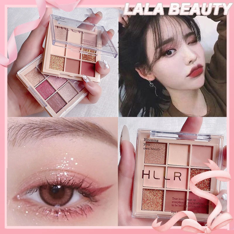 9 Color Earth Color Eye Shadow Plate Pearlescence Easy to dye Without ...