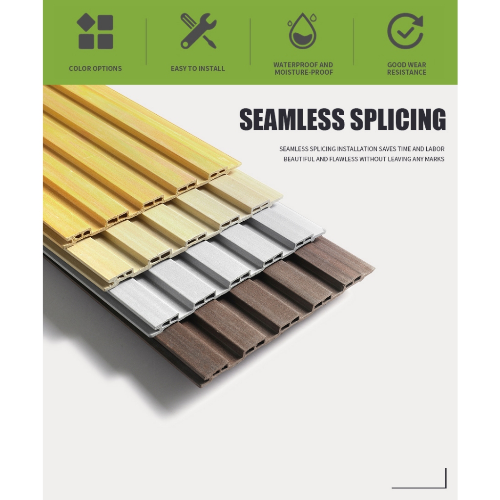 【ISLAND】Solid Wood Wall Panels WPC Fluted Panels Fluted Wallpaper for ...