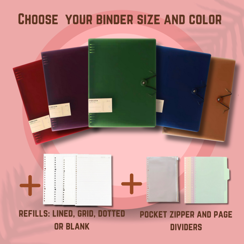Retro Color Shackle Loose-leaf Binder Notebook Cover A5/B5 PP Frosted ...