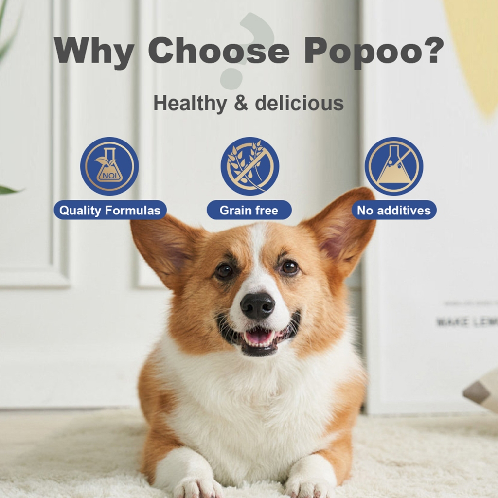 Popoo Probiotic Bites for Dogs Gut Health Dog Chews for Digestive Care ...