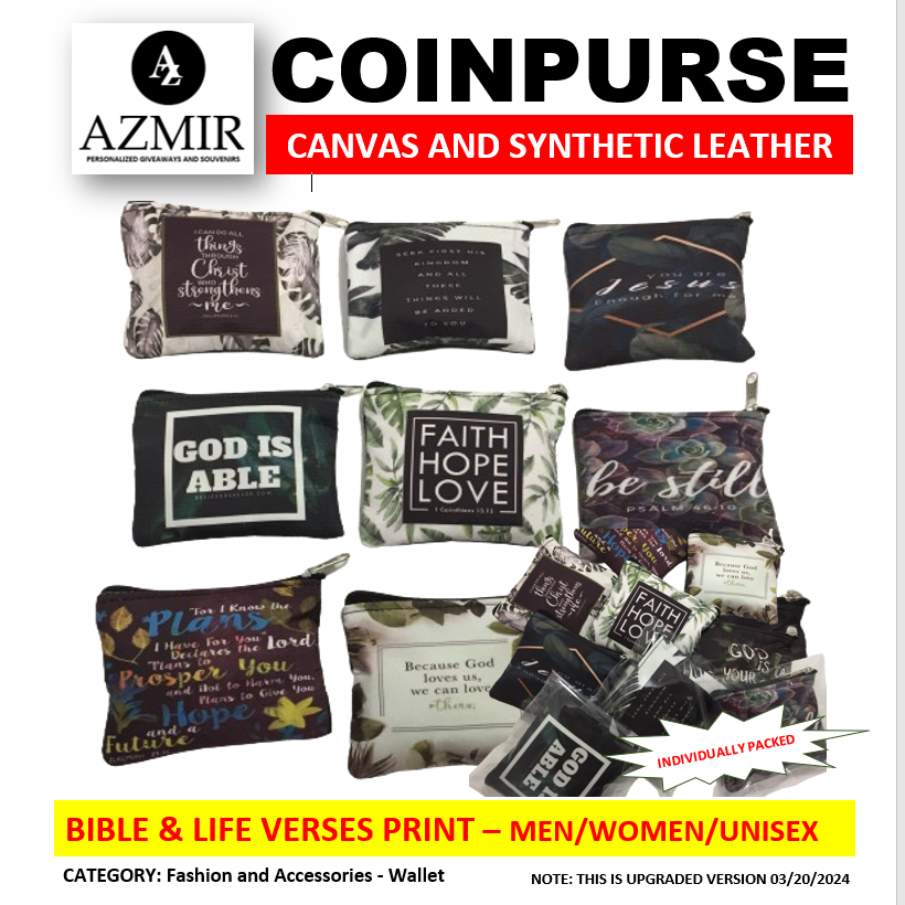 WALLET COIN PURSE FOR WOMEN AND MEN WITH BIBLE VERSE PRINT MINI WALLET ...